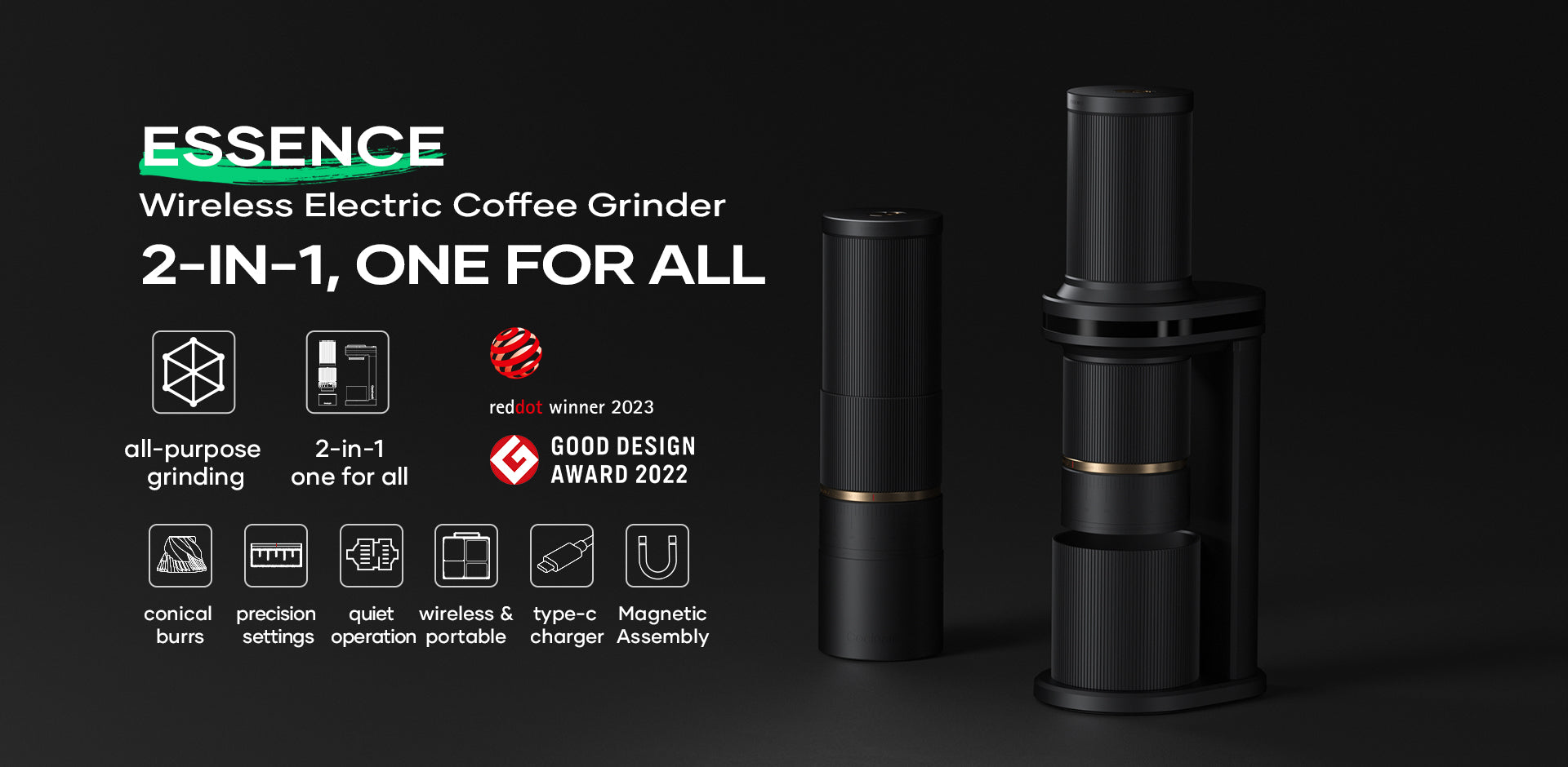Cocinare ESSENCE 2-in-1 Electric Coffee Grinder Prelaunch